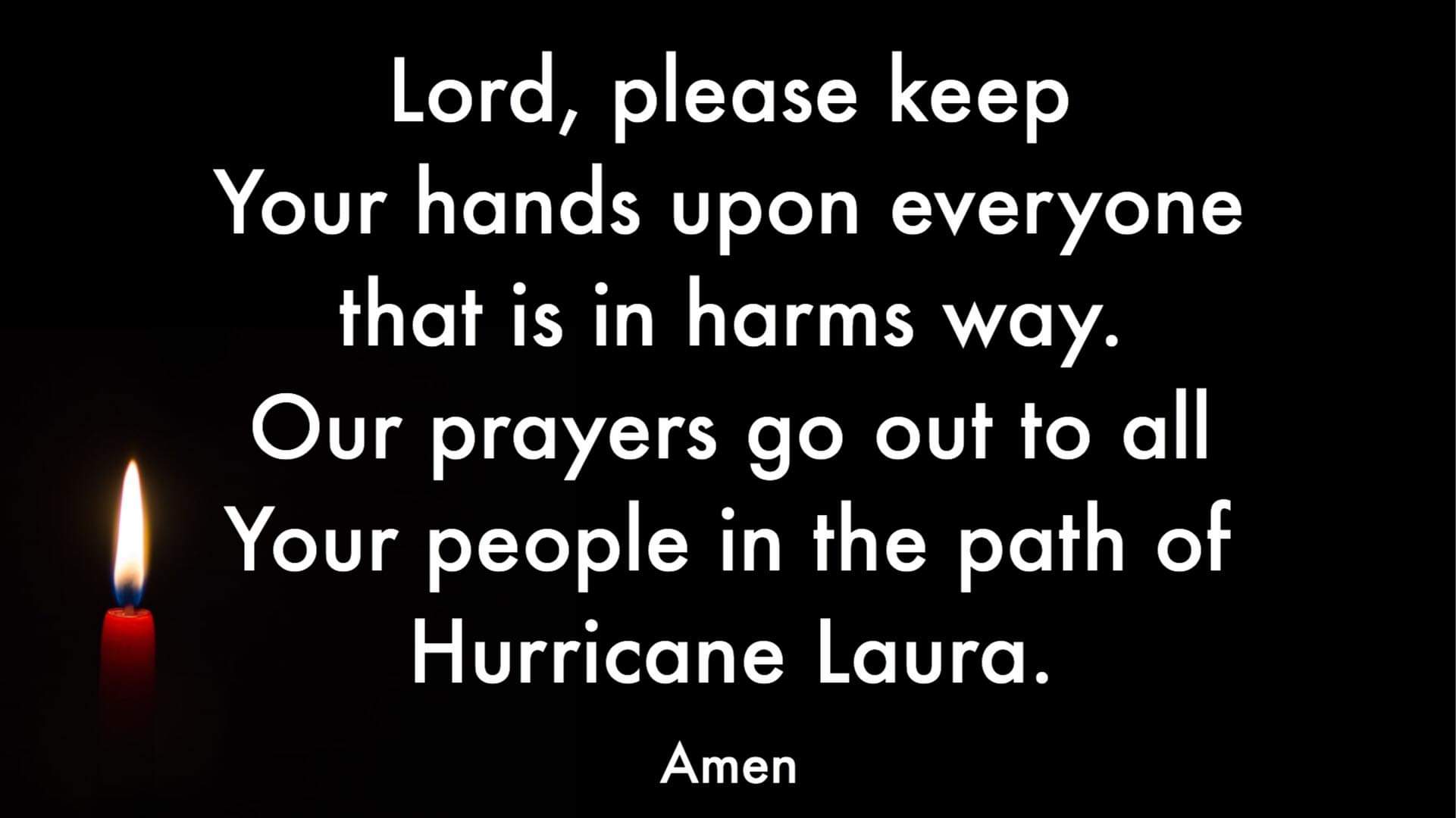 Prayer for people in the path of Hurricane Laura