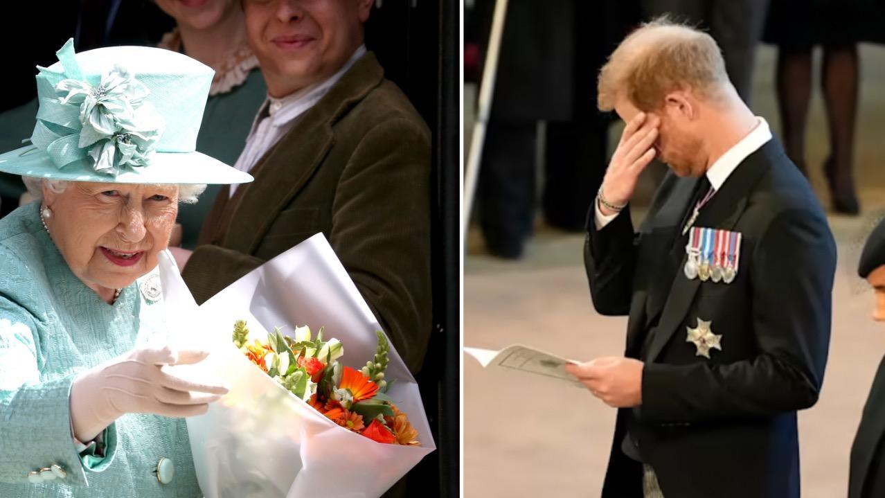 Prince Harry is unable to control his tears after watching the Queen’s ...